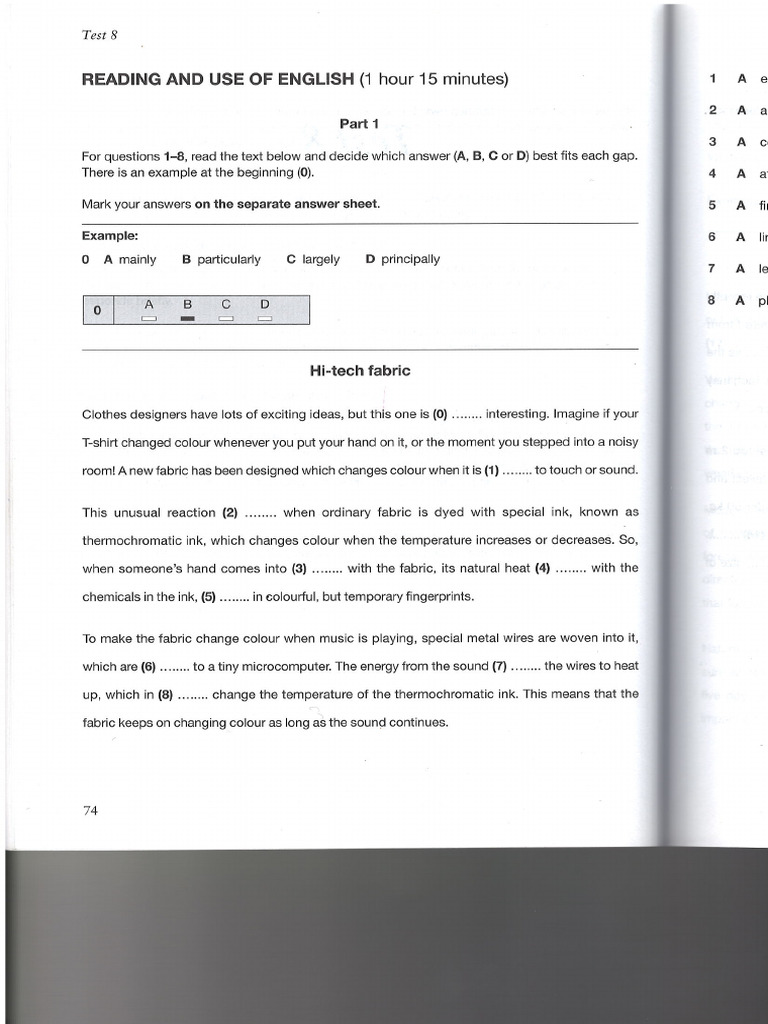 FCE 2 - Test 8 - Reading &use of English | PDF