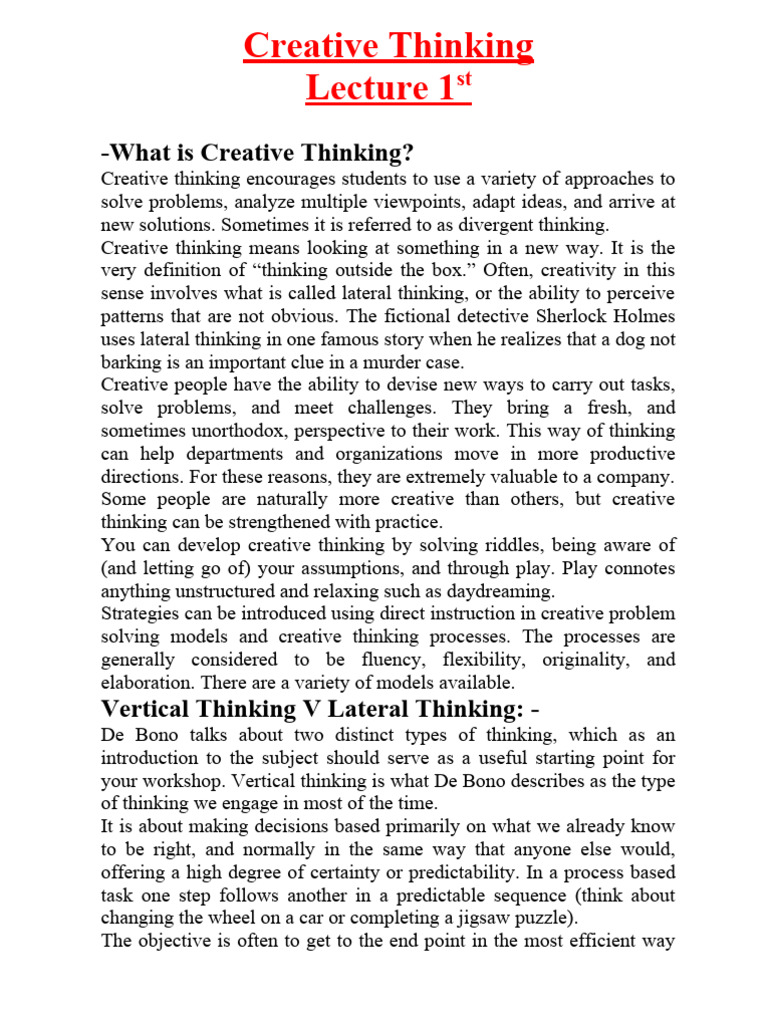 Lecture 1 DBA_merged Rania | PDF | Thought | Creativity Lecture 1 DBA_merged Rania | PDF | Thought | Creativity
