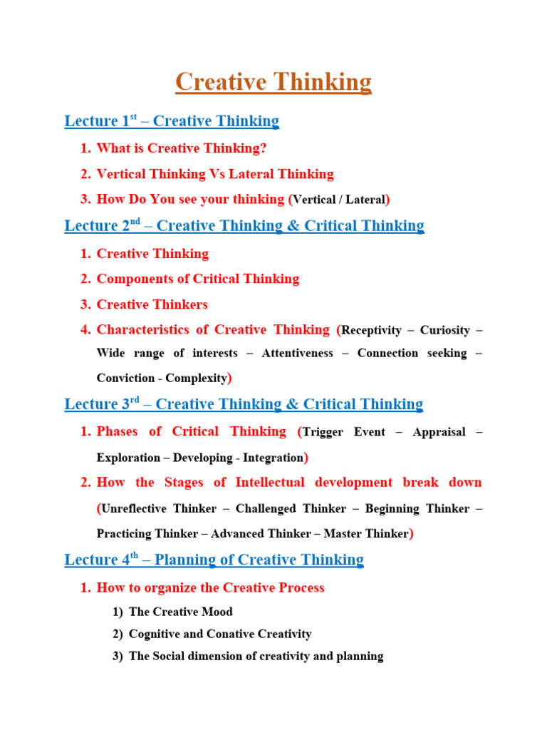 Summary | PDF | Creativity | Thought