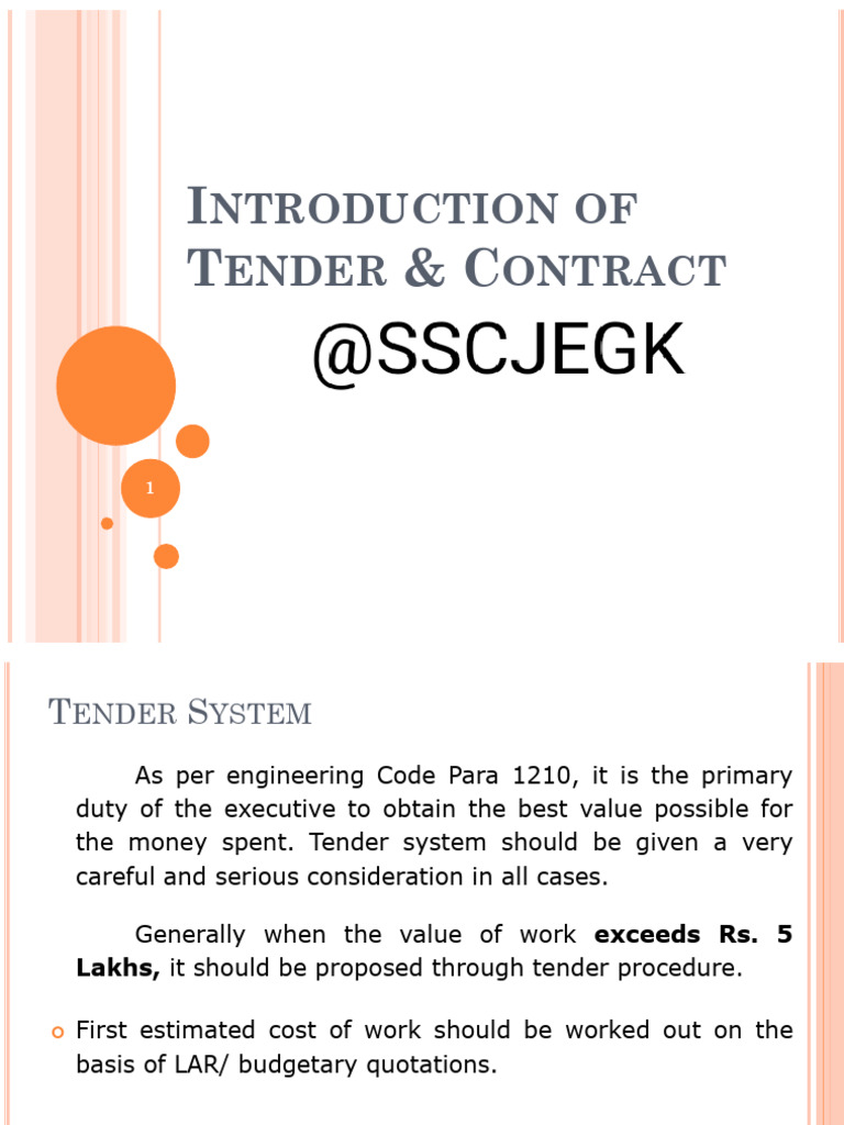 Tenders and Contracts | PDF | Government Procurement In The United States