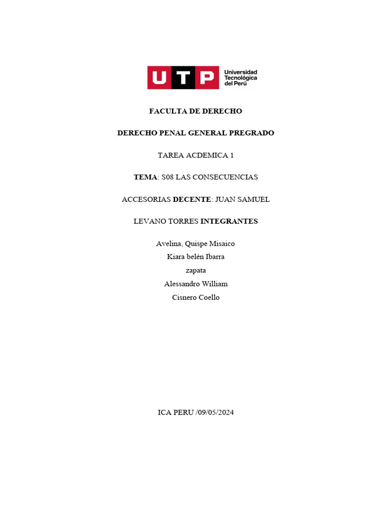 Ta1 Derecho Penal General | PDF | Derecho penal | Mandato