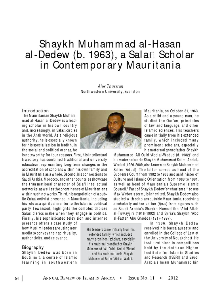 Alex Thurston | PDF | Mauritania | Sheikh