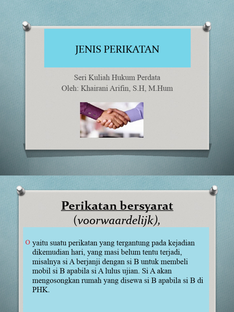 Jenis Perikatan Dan Syarat Sahnya Perikatan | PDF
