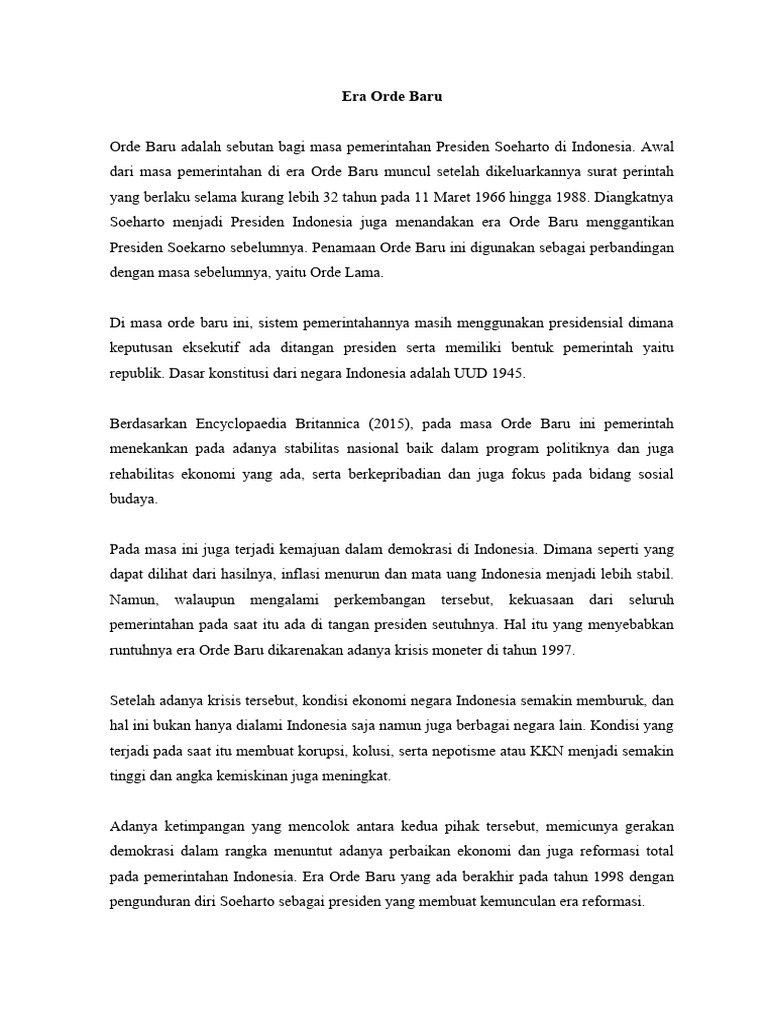 Era Orde Baru Kiak XII.1 | PDF | Politik | Sejarah