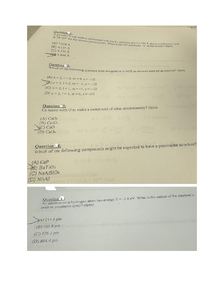Selected Problems On Material Science 1-10 | PDF