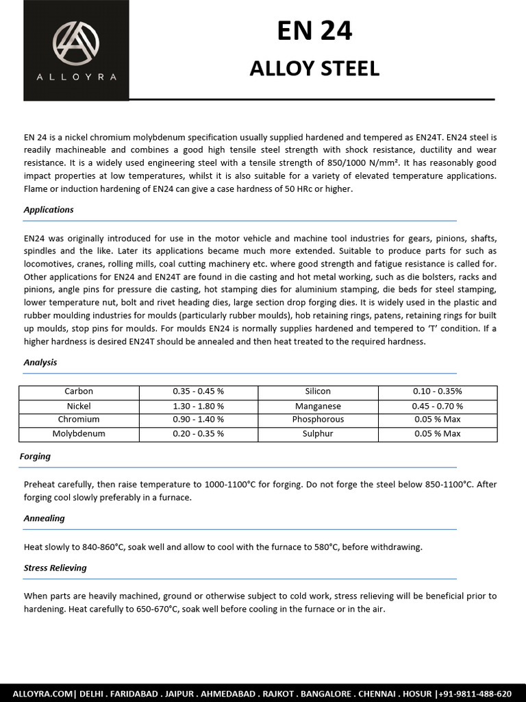 en24-alloy-steel (1) | PDF | Heat Treating | Steel