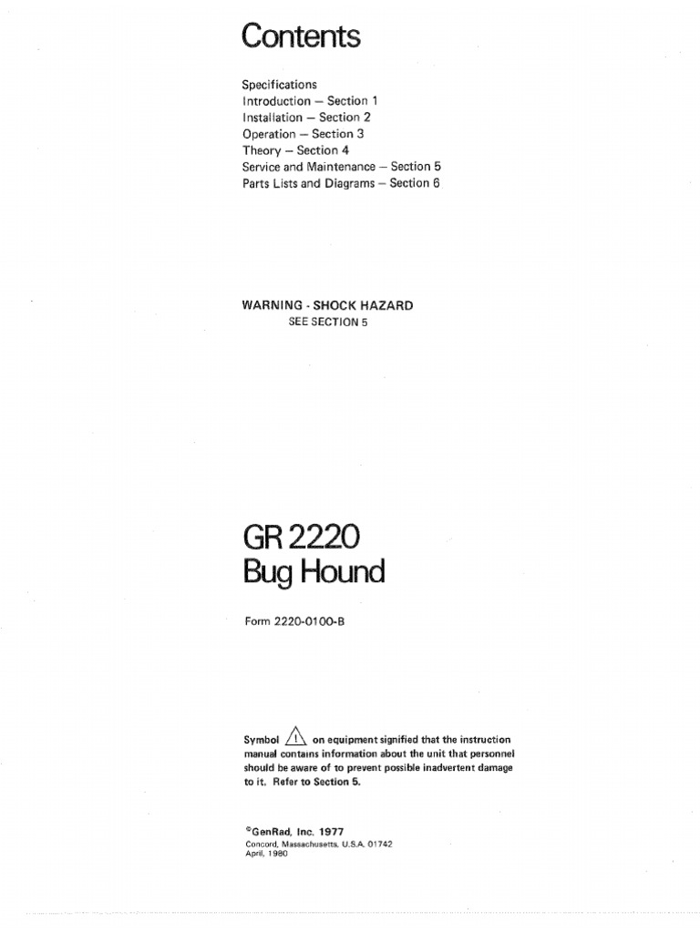 GENRAD 2220 Inst. Man | PDF