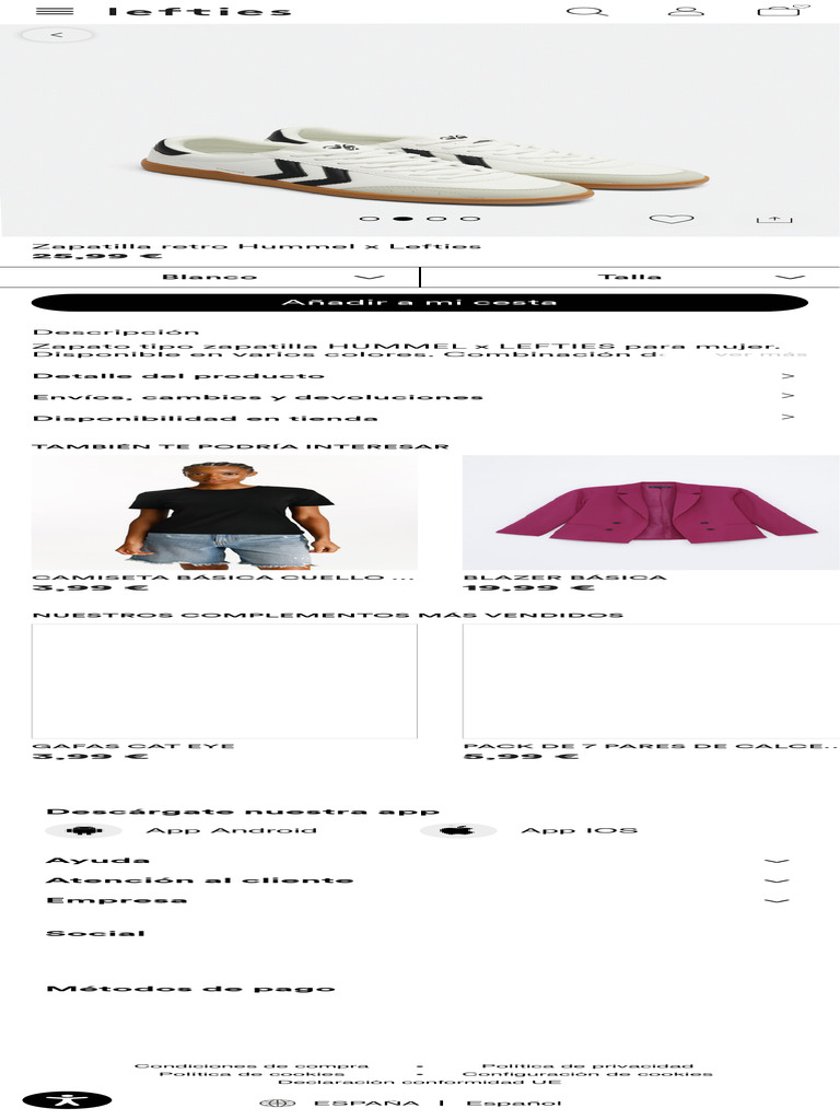 Zapatilla Retro Hummel X Lefties - ZAPATOS - Mujer - Lefties ESPAÑA | PDF