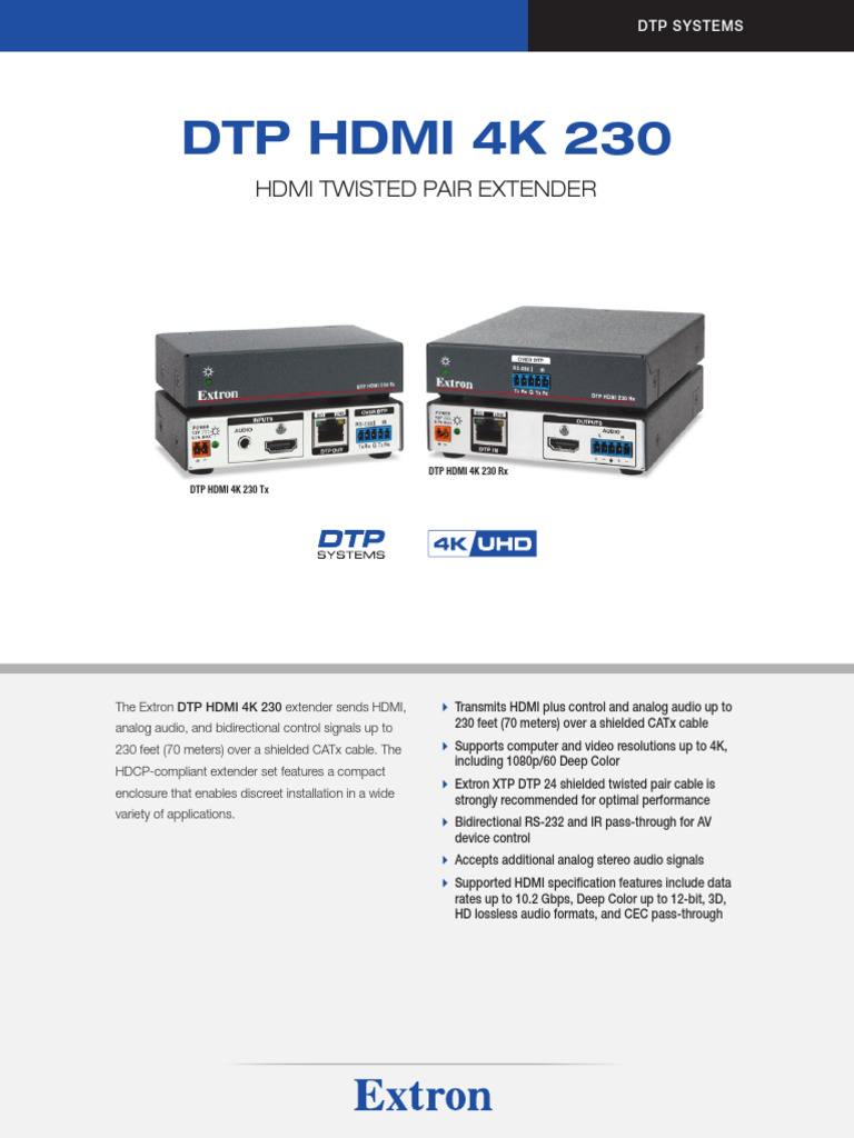 DTP Hdmi 4k 230 A10 | PDF | Hdmi | Video