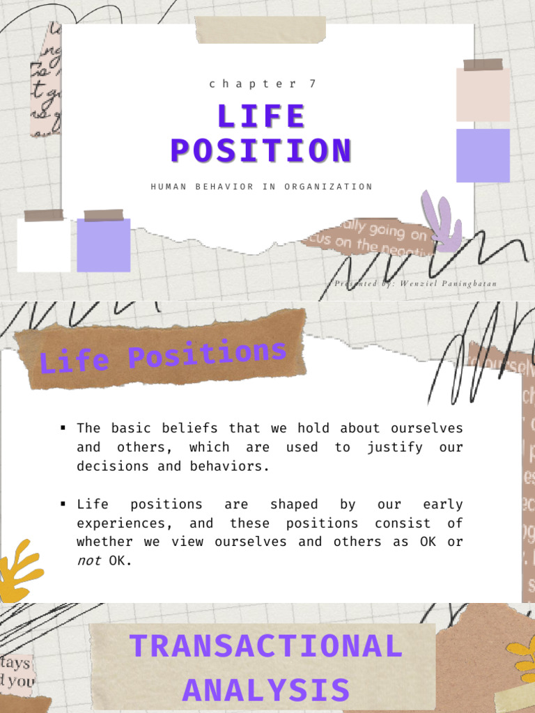 Life Positions | PDF | Social Psychology | Psychological Concepts