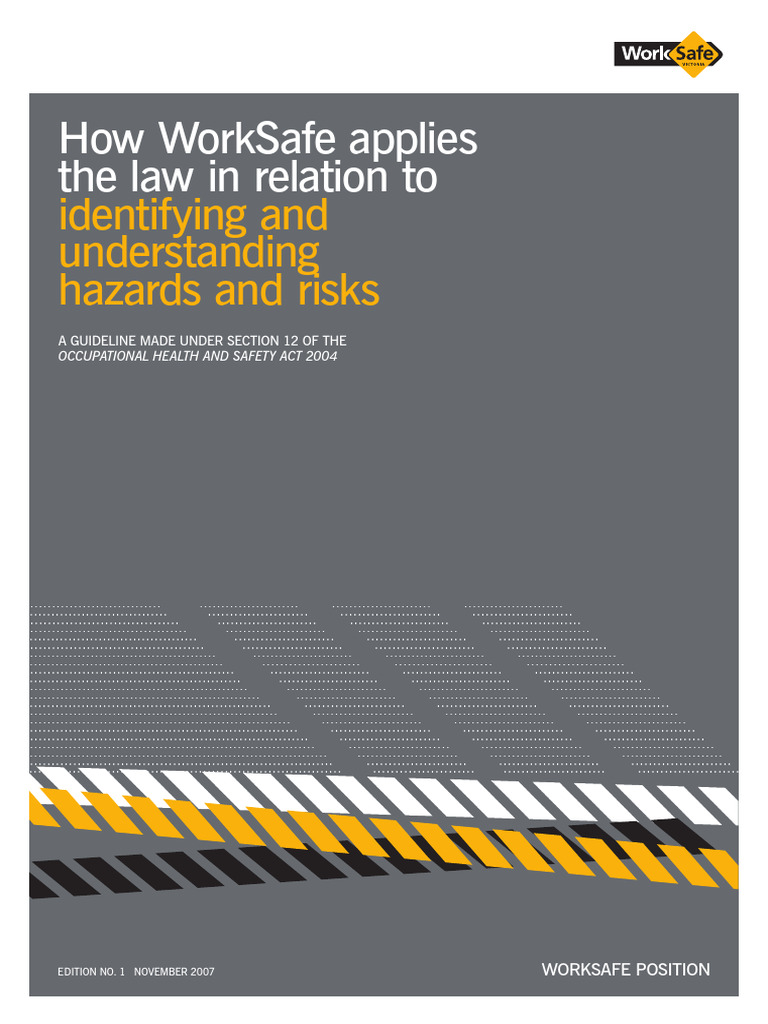ISBN Identifying and Understanding Hazards and Risks How WorkSafe ...