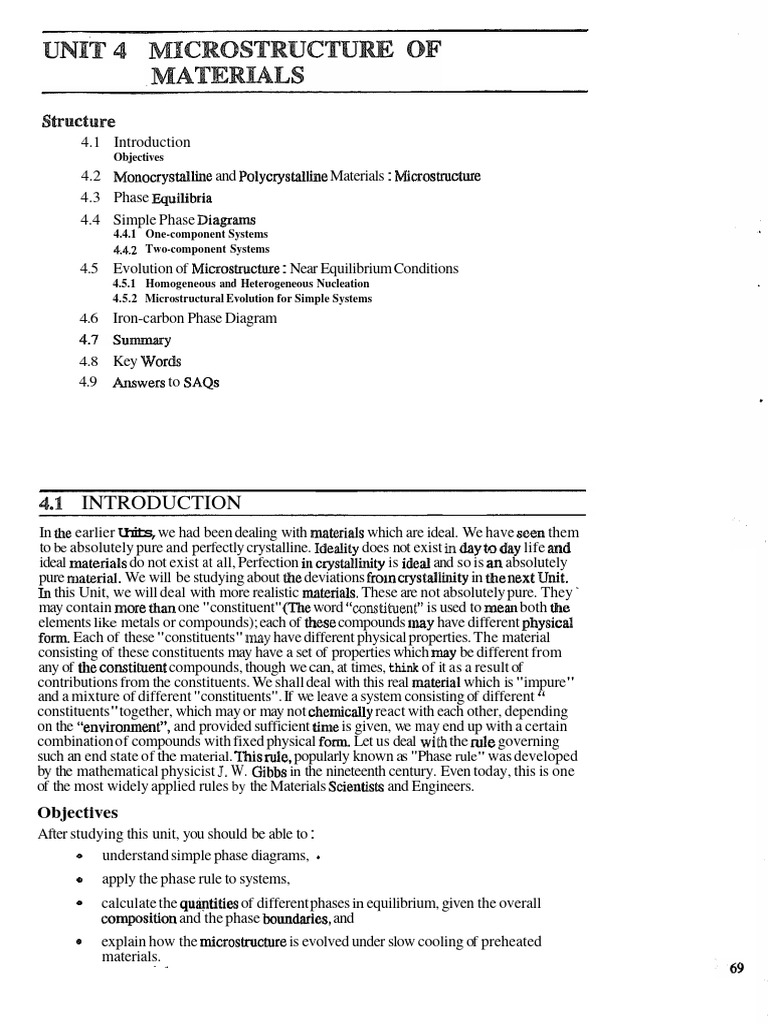 Unit-4 Microstructure of Materials | PDF | Crystallite | Phase (Matter)