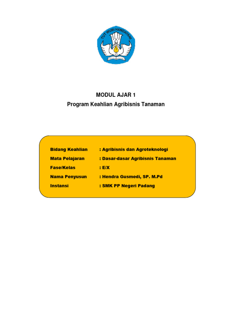 Modul Ajar Dasar-Dasar Agribisnis Tanaman - Memahami Alur Bisnis Secara ...