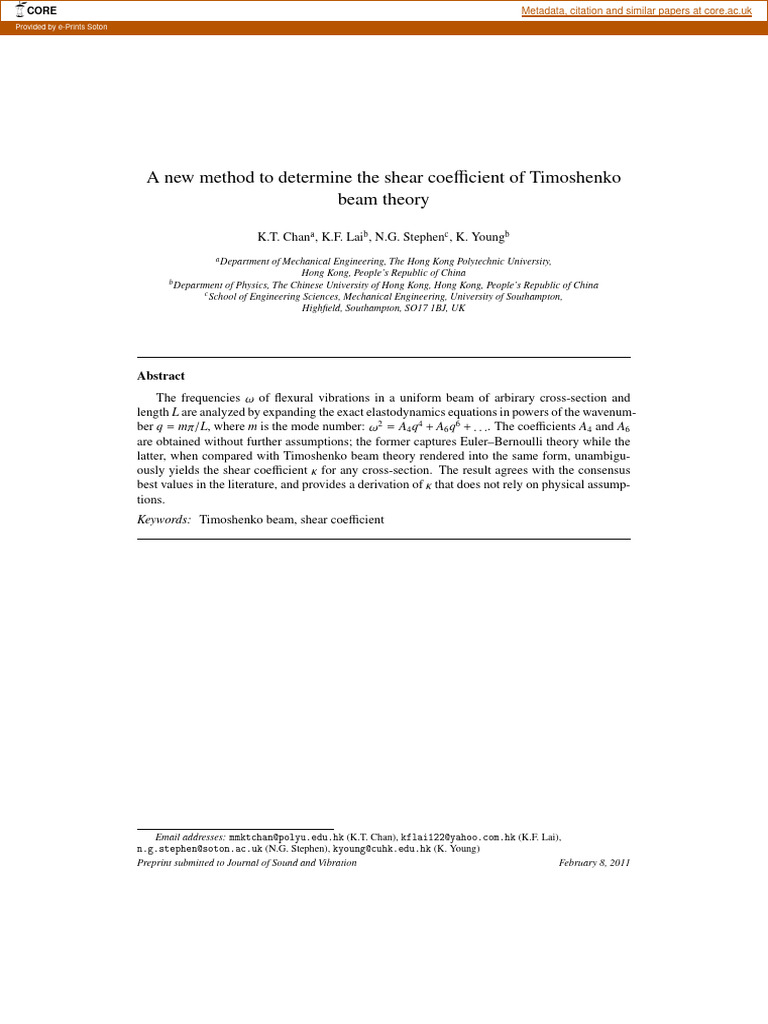 Timoshenko Beam Journal 2 | PDF | Mathematical Objects | Mechanical Engineering