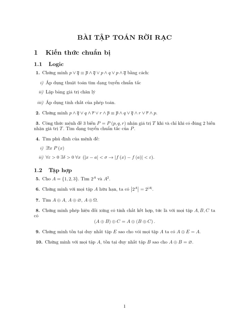 Bai Tap Toan Roi Rac | PDF