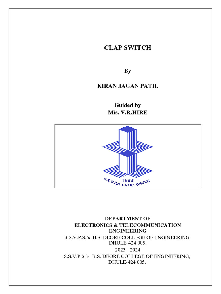 CLAP SWITCH Abtract ..... | PDF | Electric Power | Capacitor