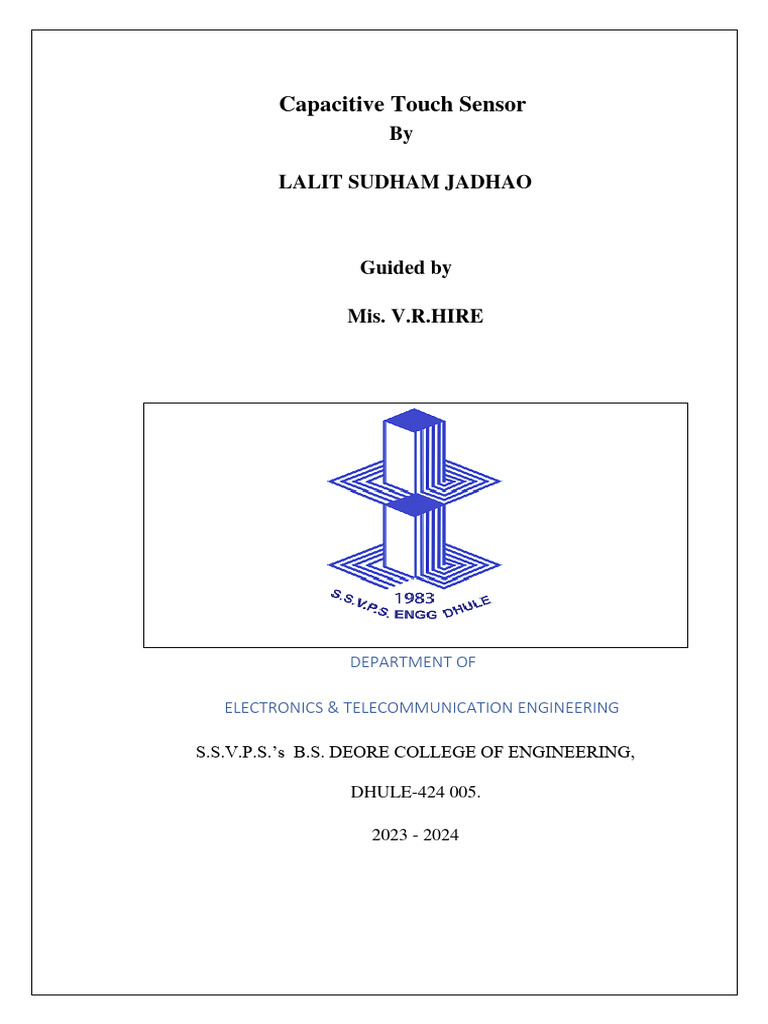 Touch Sensor Project REPORT | PDF | Capacitor | Electrical Network