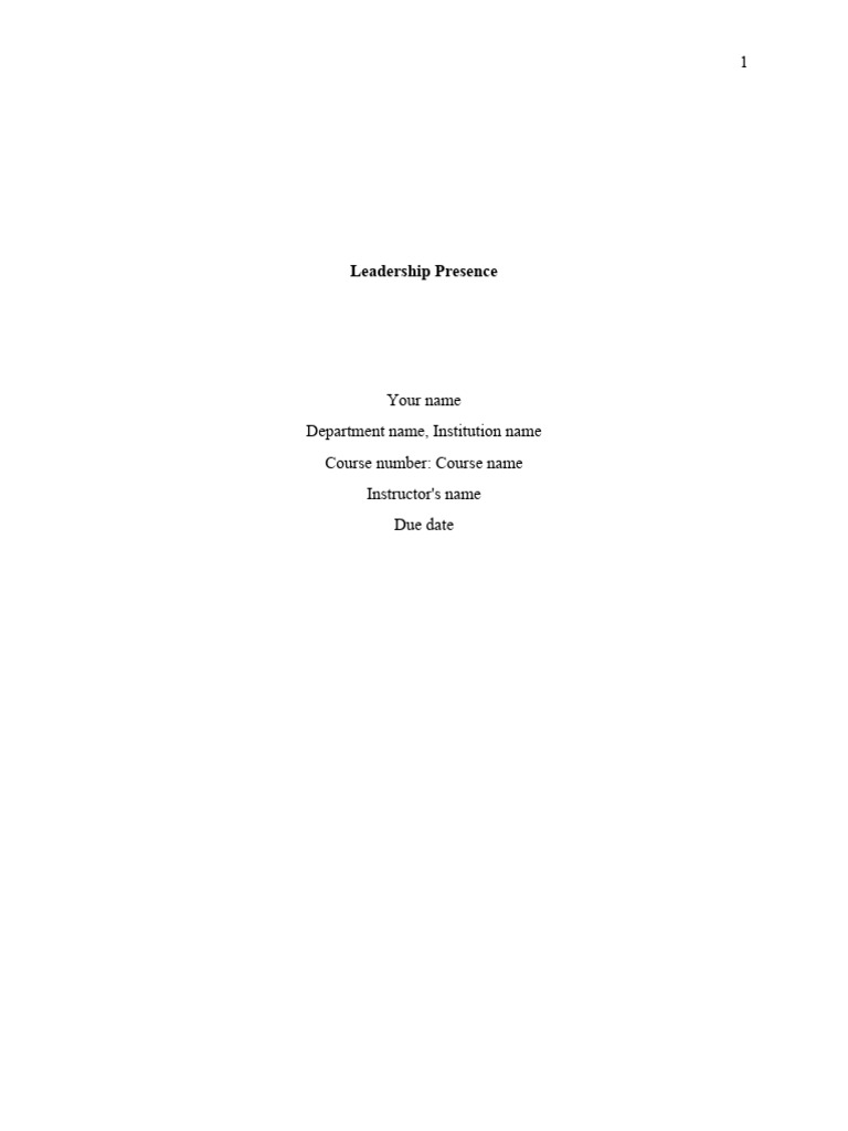 Leadership Presence | PDF | Leadership | Cognitive Science