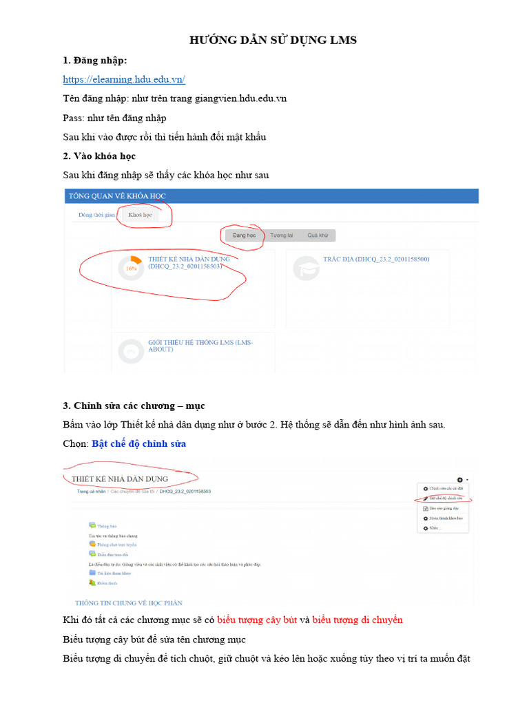HƯỚNG DẪN SỬ DỤNG LMS | PDF