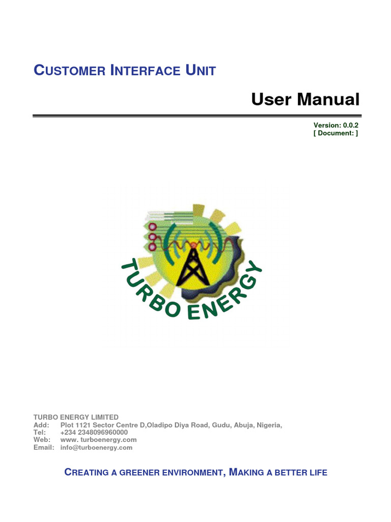 CIU User Manual for Turbo Energy Meters | PDF | Ac Power | World Wide Web