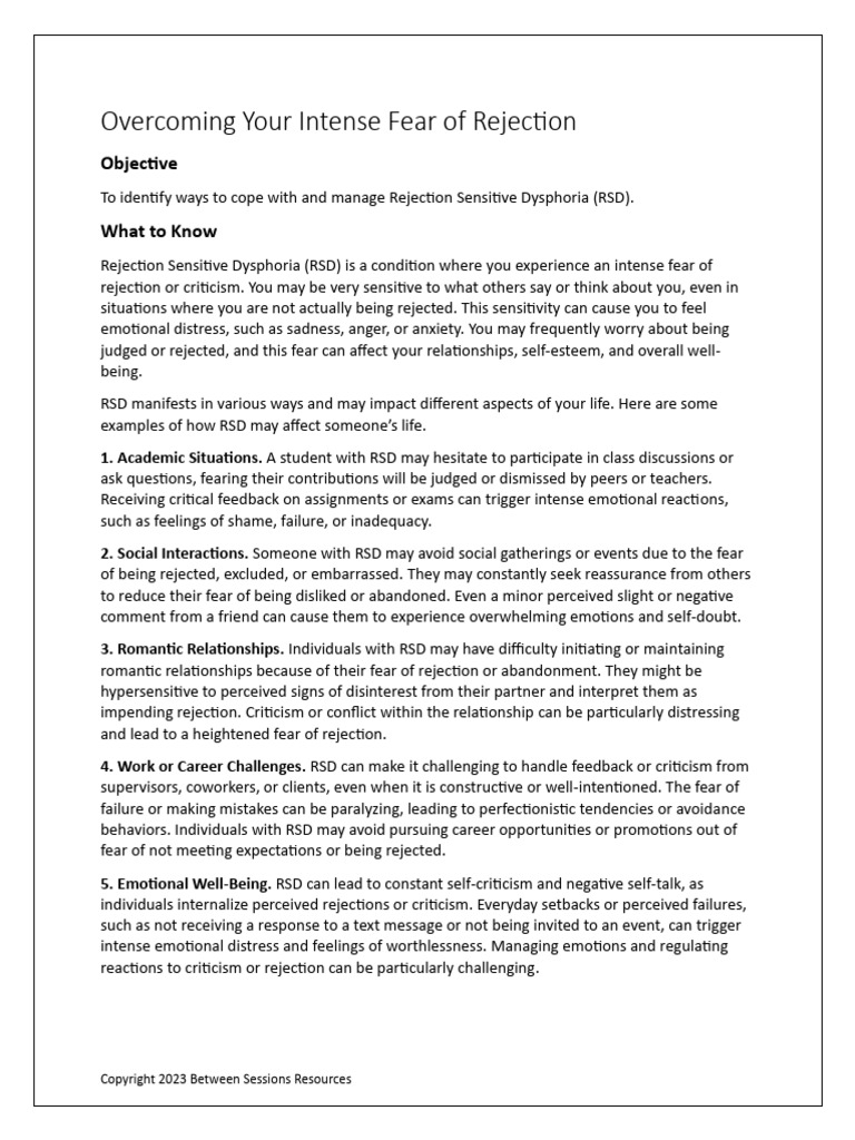 Overcoming Your Intense Fear of Rejection - 052623 - Ad 1 | PDF | Fear ...