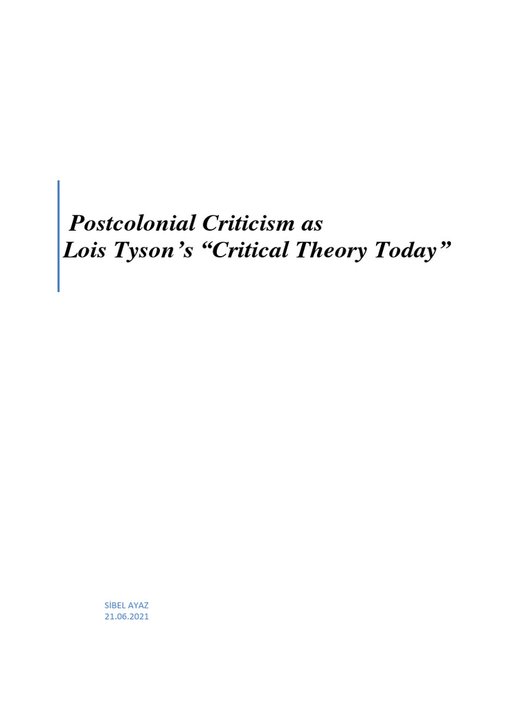 Postcolonial Criticism as Lois Tysons Cr | PDF | Postcolonialism | Colonialism
