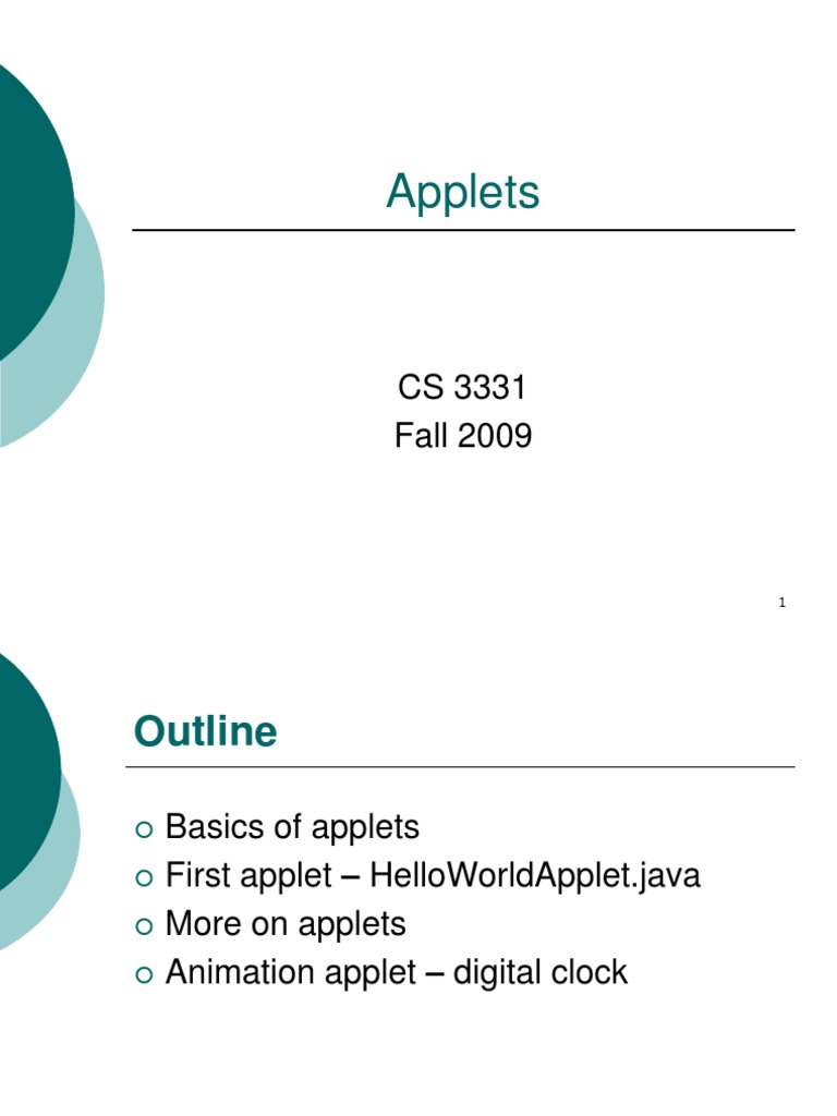 Applets: CS 3331 Fall 2009 | Download Free PDF | Java (Programming ...