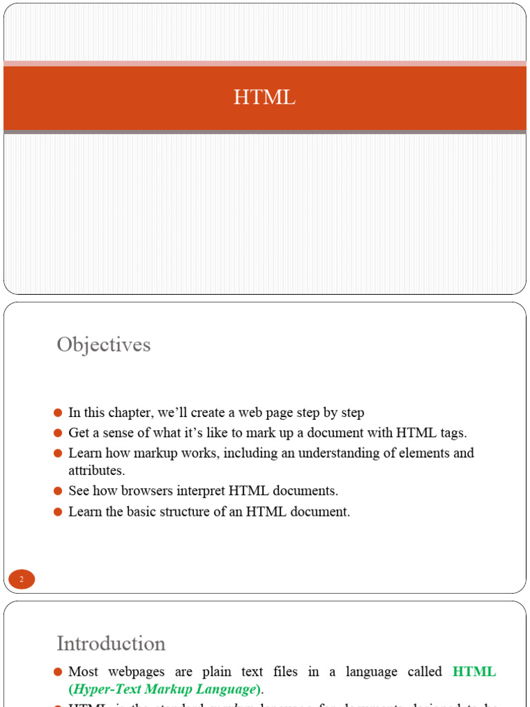 CH 3 Htmlpart I | PDF | Html | Html Element