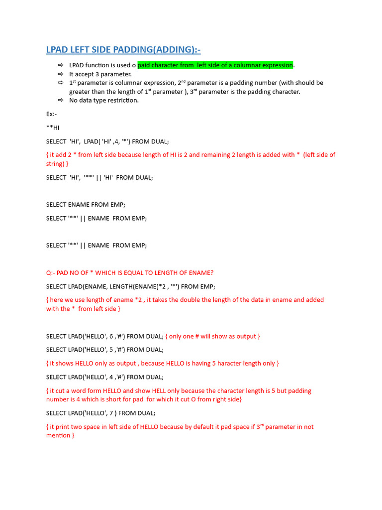 01-03-24 LPAD RPAD | PDF | Parameter (Computer Programming) | Computer ...