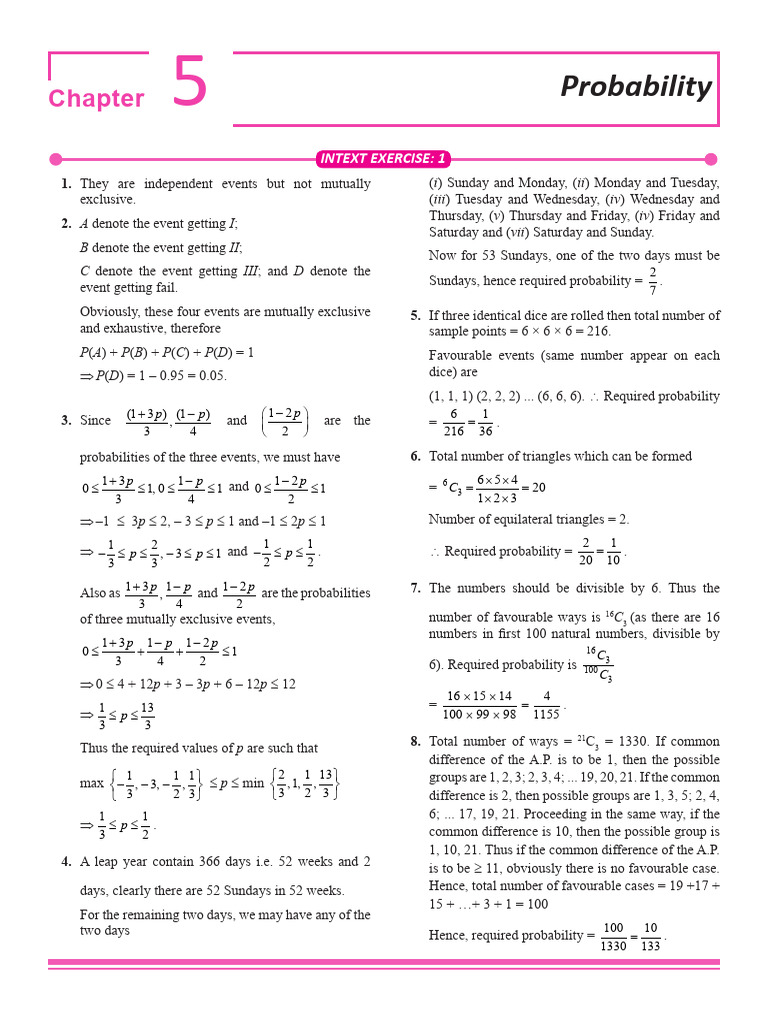 Probability Solution | PDF | Mathematical Objects | Applied Mathematics