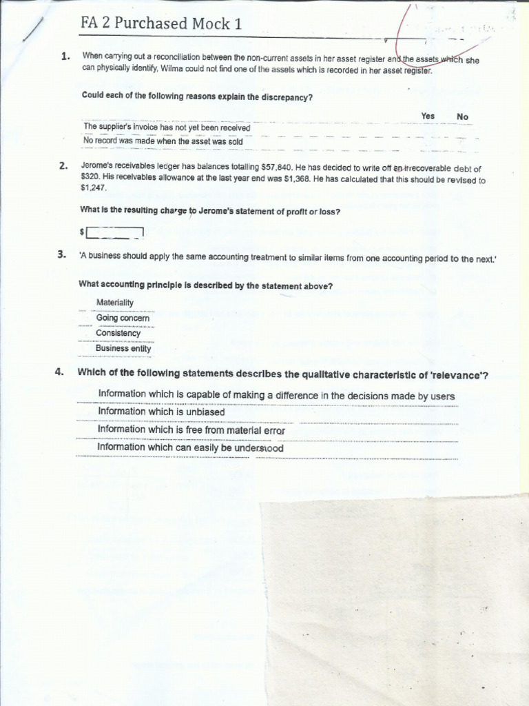 FA-2 Purchased Mock 1 | PDF