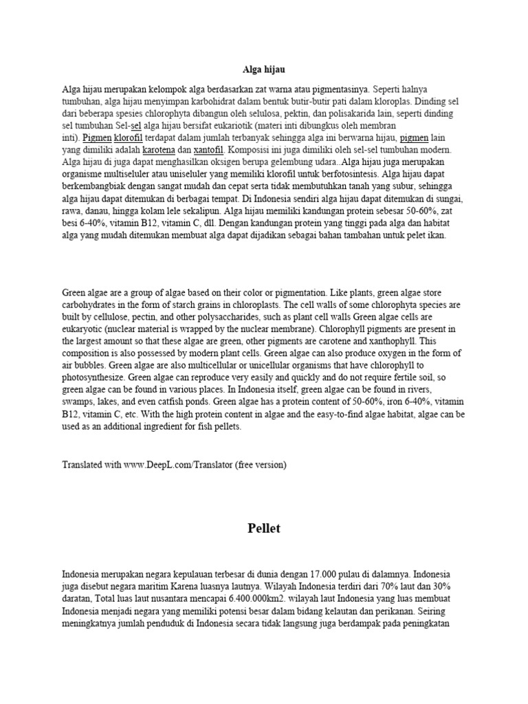 Alga Hijau: Organisme Uniseluler dan Multiseluler | PDF