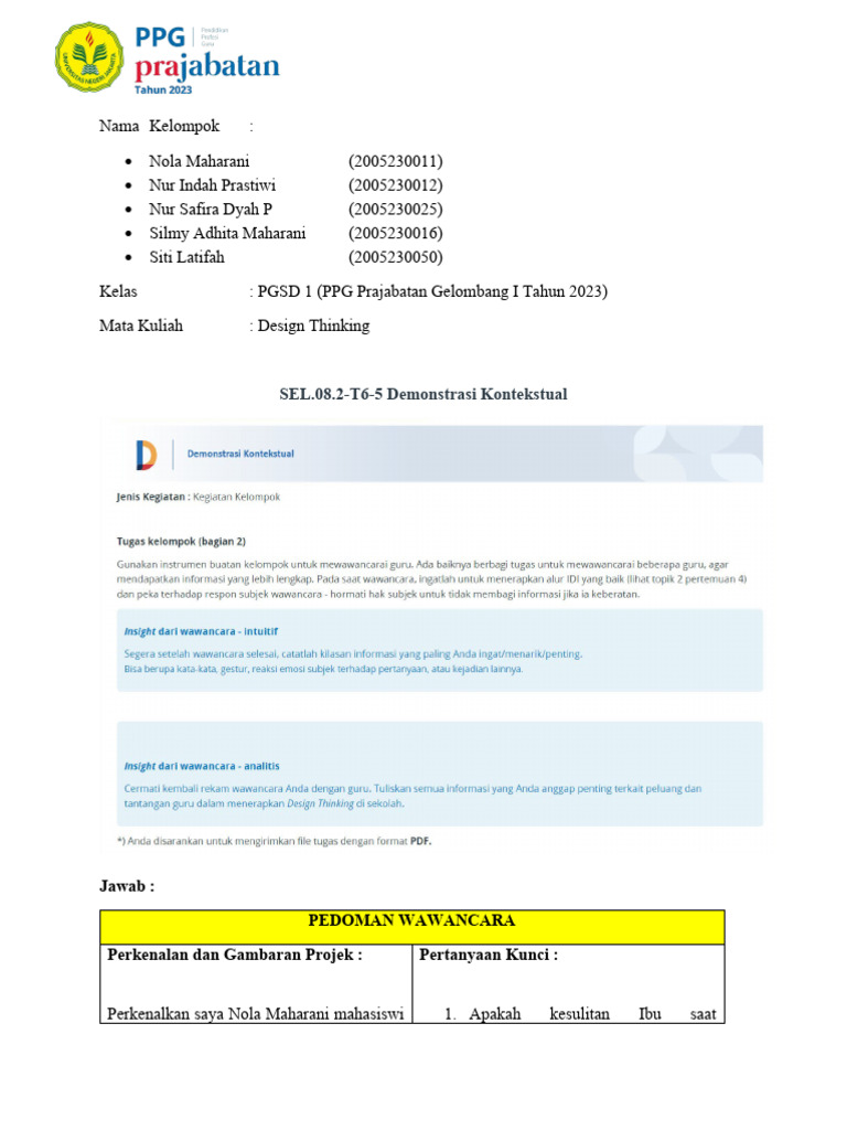 SEL.08.2-T6-5 Demonstrasi Kontekstual - Nola Maharani - 2005230011 - PGSD 1 - Universitas Negeri ...