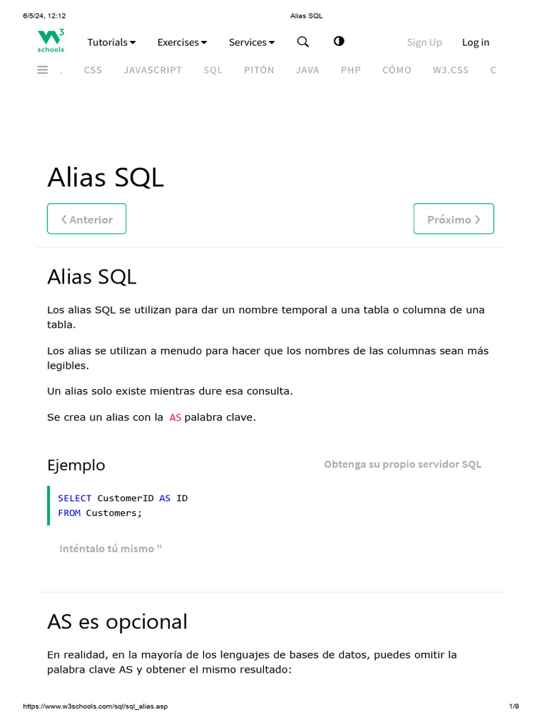 Alias SQL | PDF | SQL | Php