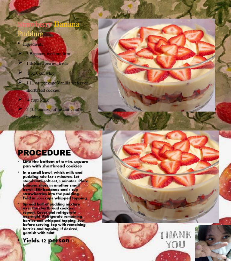 Strawberry Banana Pudding | PDF | Cooking, Food & Wine