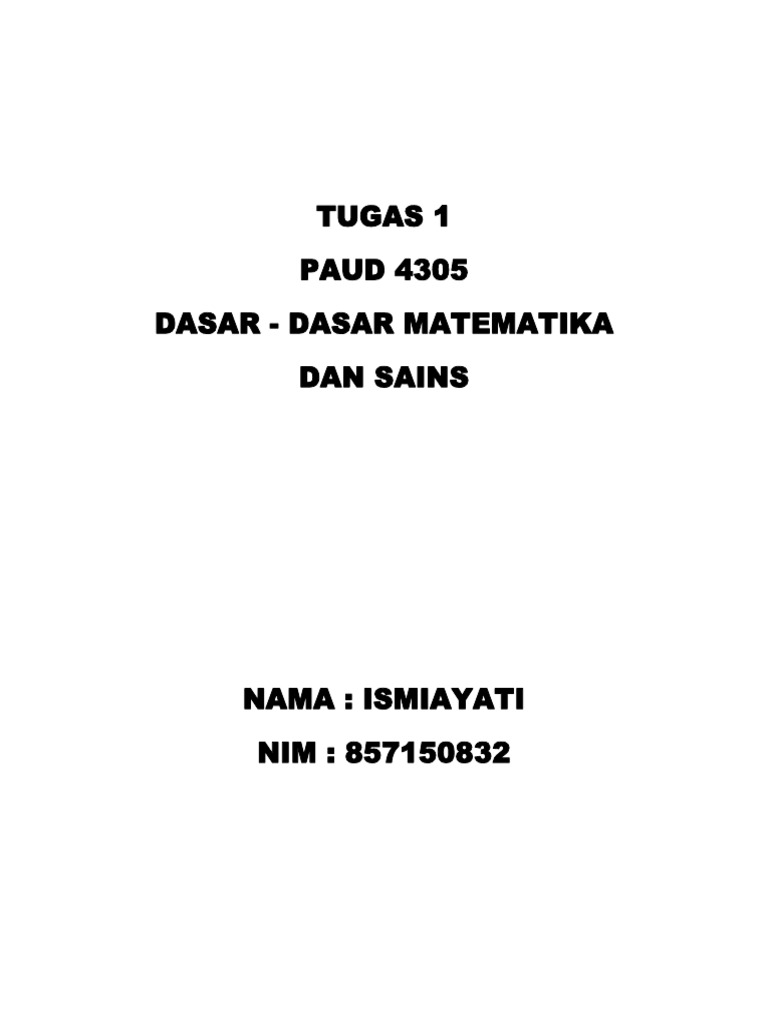 Math&RANCANGAN TUGAS TUTORIAL I | PDF