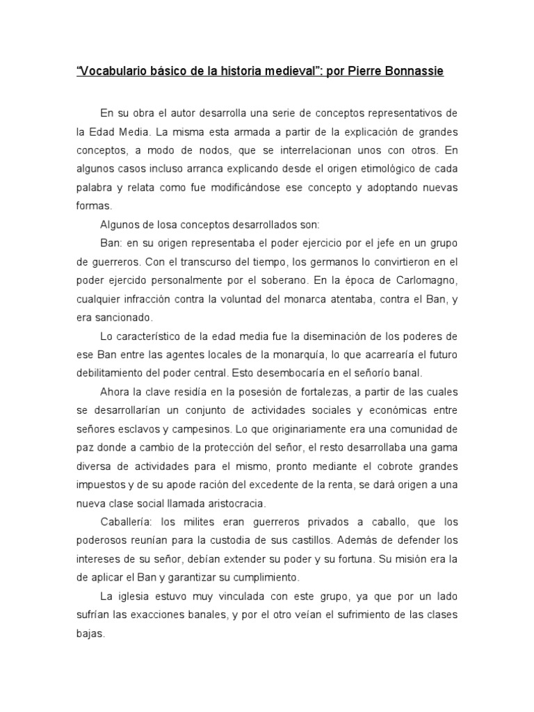 Vocabulario Medieval: Claves y Conceptos | PDF | Feudalismo | Baja Edad ...
