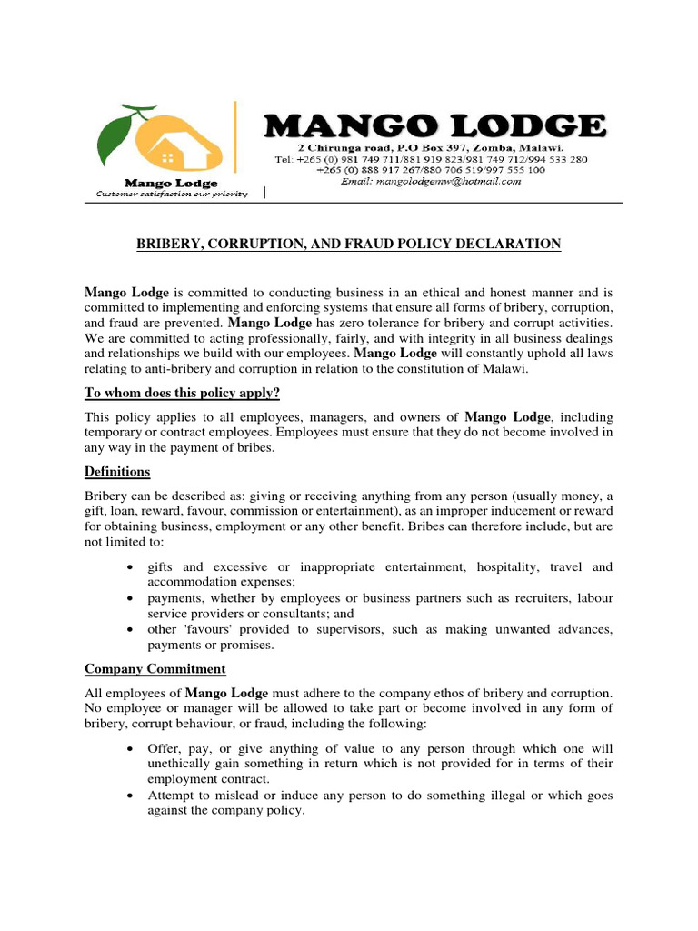 Corruption Free Zone | PDF | Bribery | Corruption