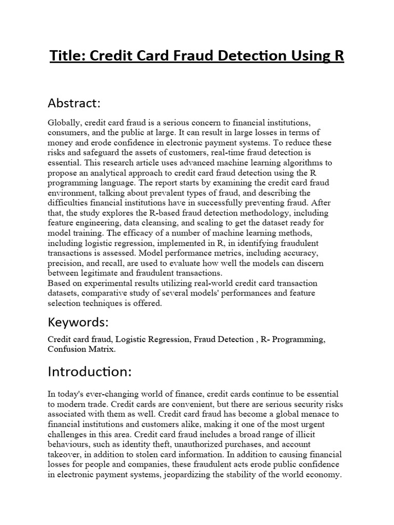 DAR Project | PDF | Machine Learning | Credit Card DAR Project | PDF | Machine Learning | Credit Card
