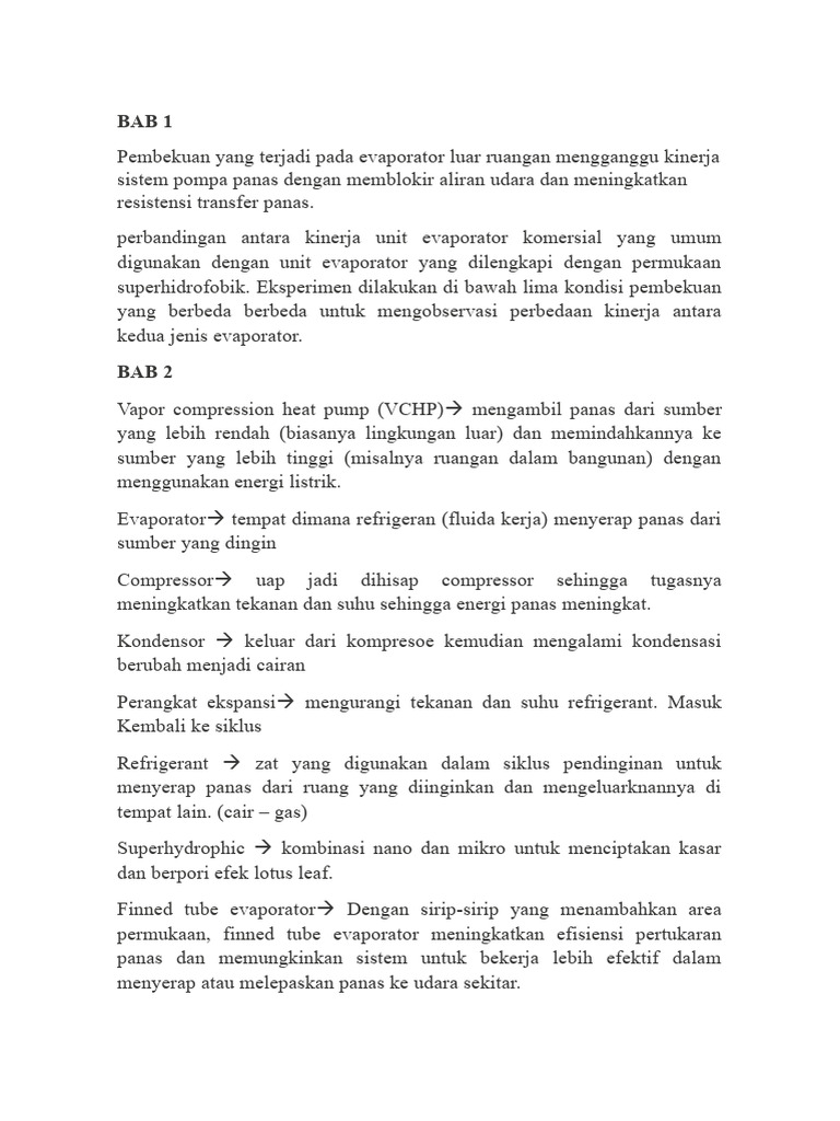 Kinerja Evaporator Superhidrofobik pada Pompa Panas | PDF | Griya ...