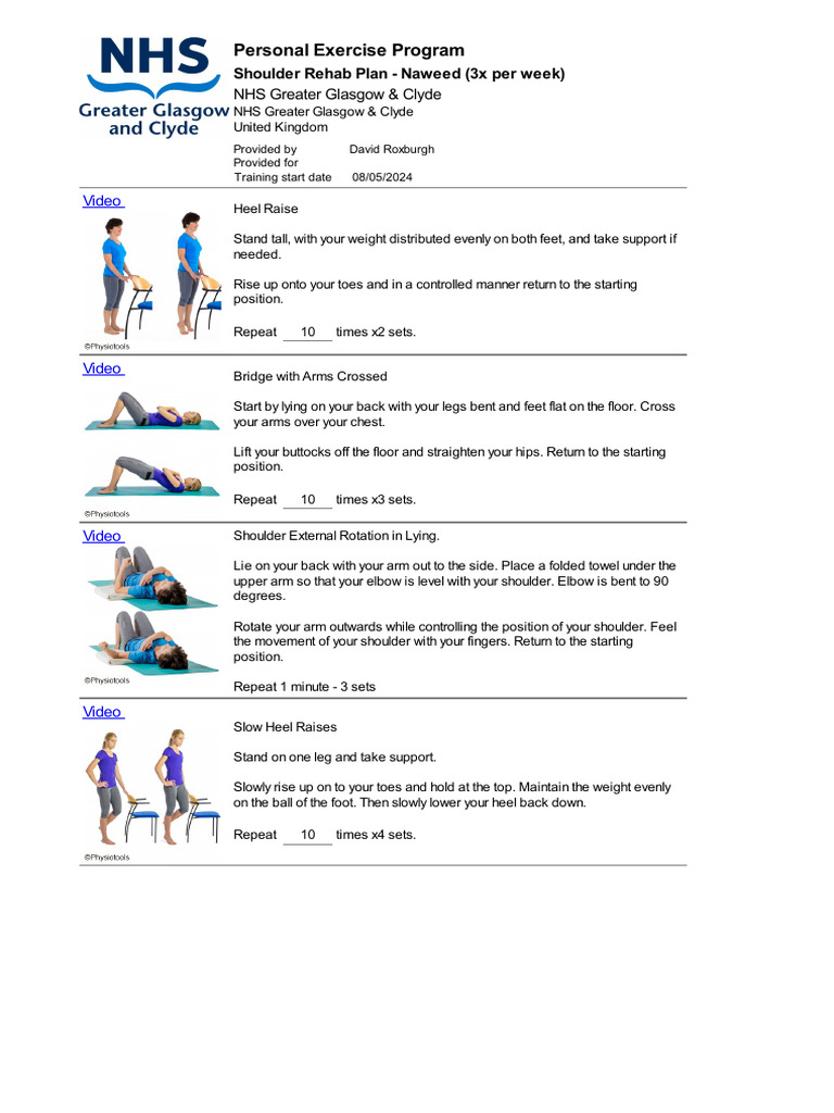 Physiotools Exercisesshoulders Pdf Anatomical Terms Of Motion Anatomy