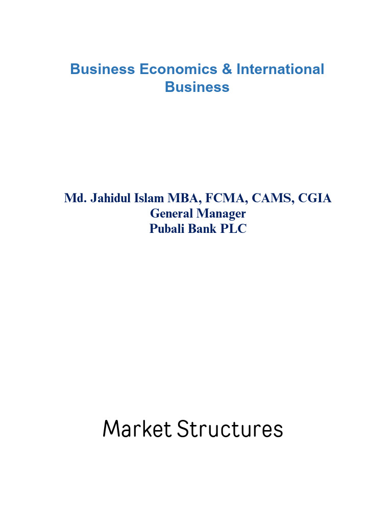 Understanding Market Structures in Economics | PDF | Profit (Economics ...