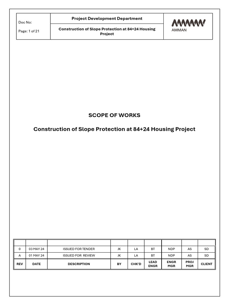 Slope Protection Construction Overview | PDF | Concrete | Specification ...