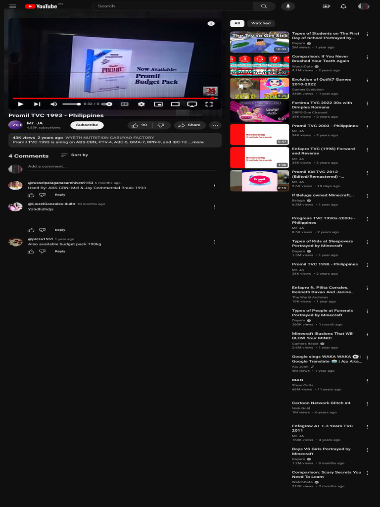 Promil TVC 1993 - Philippines - YouTube | PDF | Television | Broadcasting