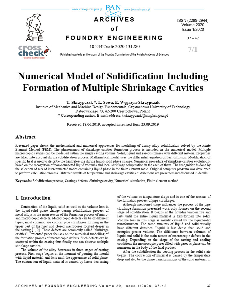 Numerical Model of Solidification I | PDF | Finite Element Method | Liquids