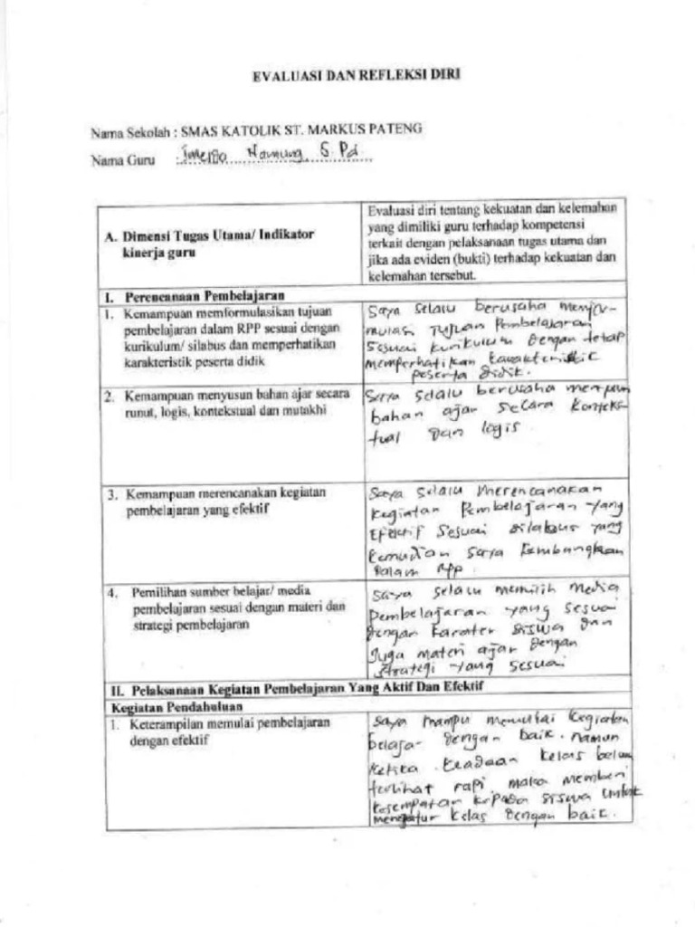 Contoh Refleksi Diri | PDF | Karier & Perkembangan