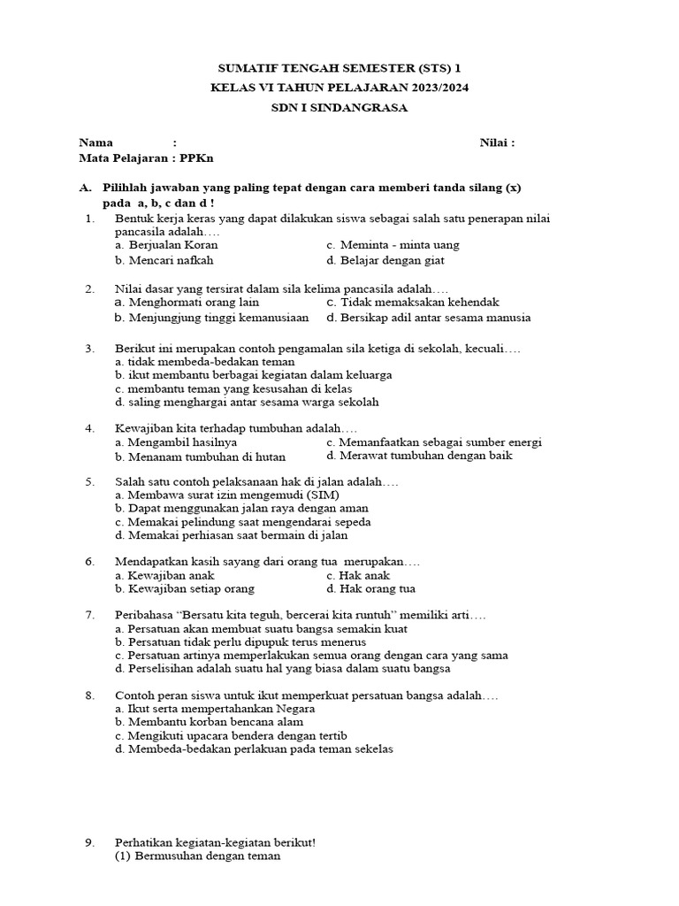 PTS PPKN SMT 1 | PDF