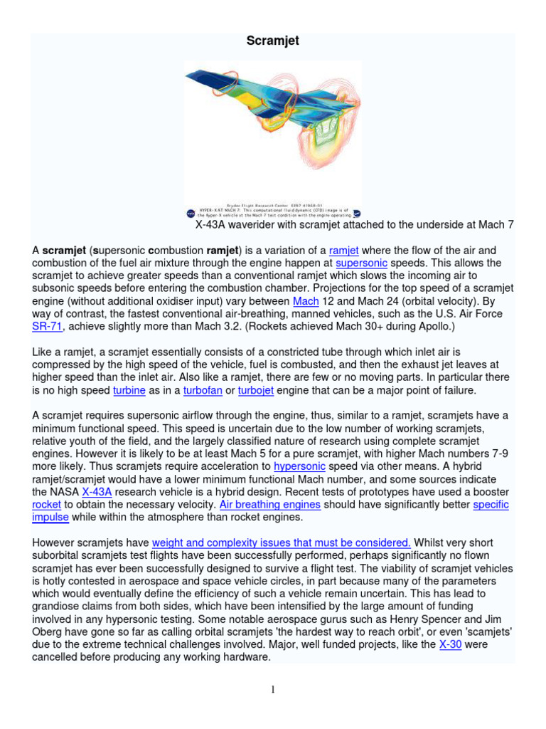 Scramjet | PDF | Rocket | Jet Engine
