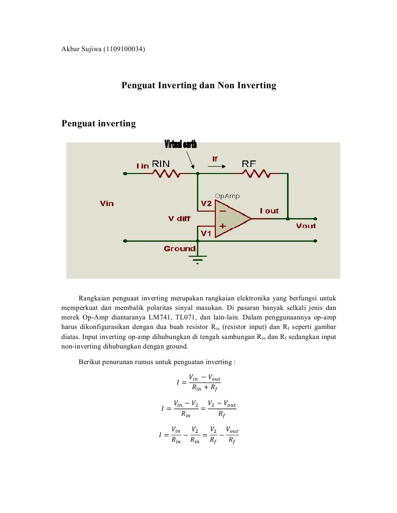 Penurunan Rumus Penguat Op Amp | PDF