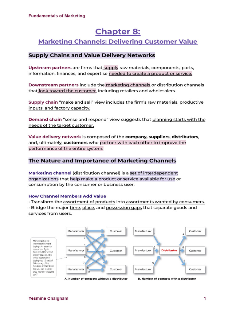 Chapter 8 MKT | PDF | Marketing | Supply Chain
